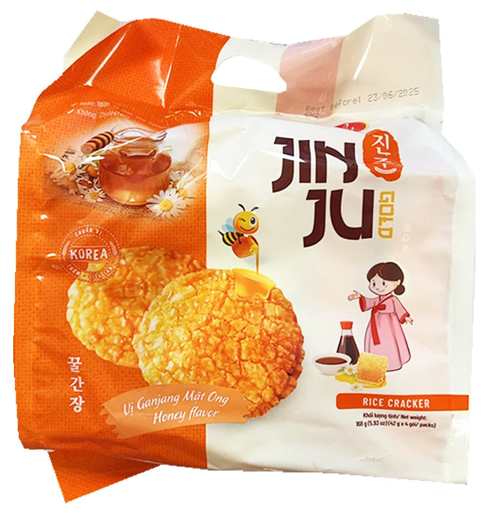 Richy JinJu Gold Honey Rice Crackers 168G | Crispy Sweet Asian Snack ...