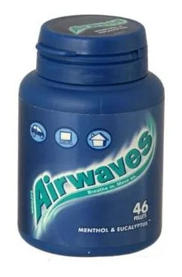 Airwaves Sugar Free Menthol & Eucalyptus Chewing Gum Bottle 46Pcs ...