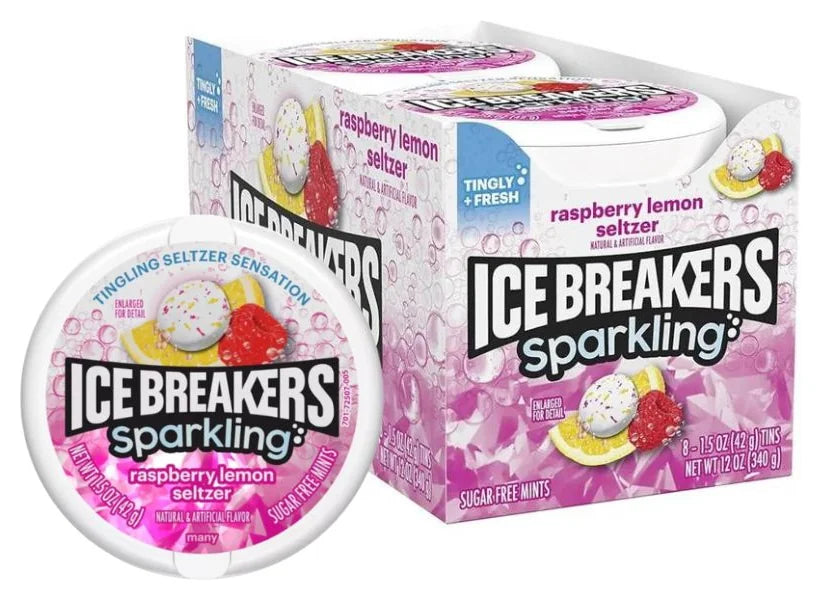 Ice Breakers Mint Sparkling Raspberry Lemon Seltzer 43G (Case of 8 ...
