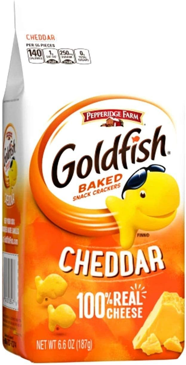 Pepperidge Farm Goldfish Cheddar Crackers 187g - Baked Cheesy Snacks ...