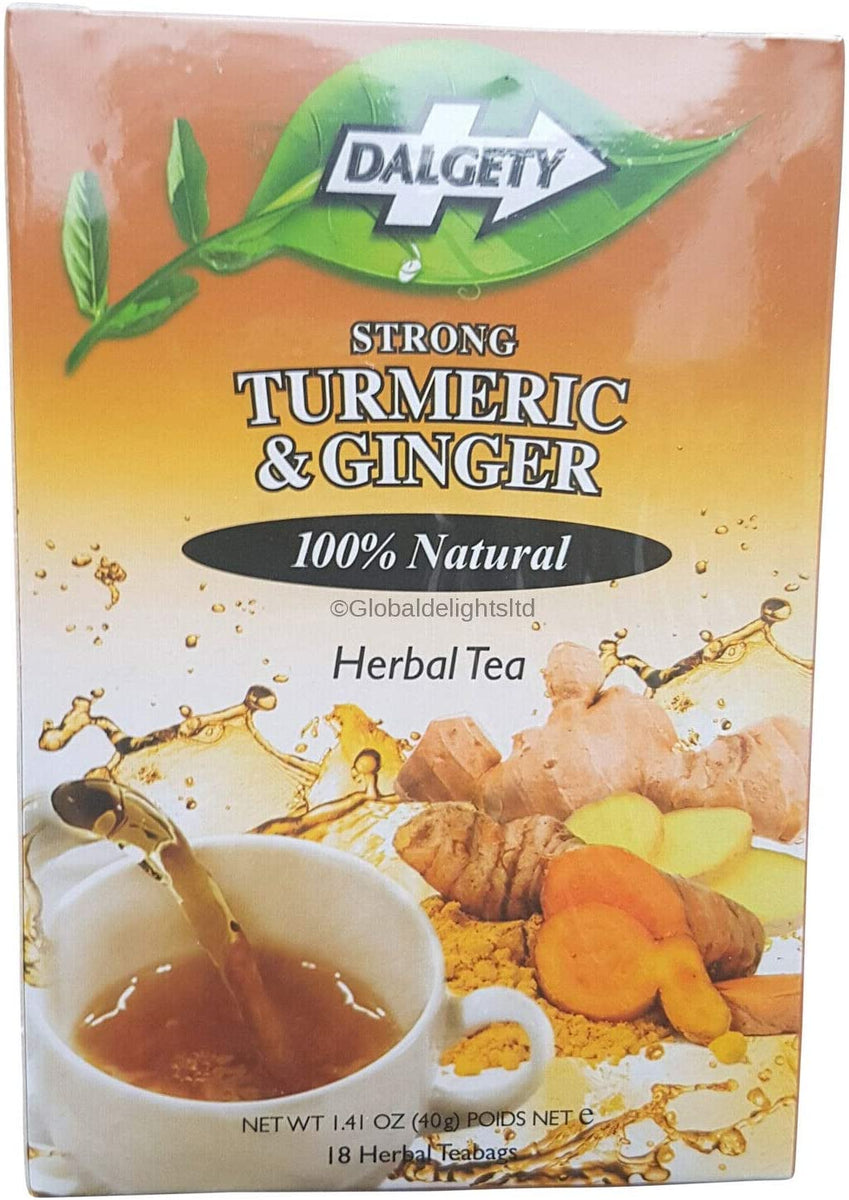 Dalgety Turmeric & Ginger Tea 40G | Herbal Wellness Drink UK – World ...