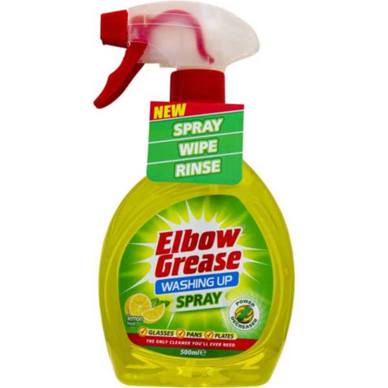 Elbow Grease Lemon Spray Washing Up Liquid 500ML | Powerful & Fresh ...